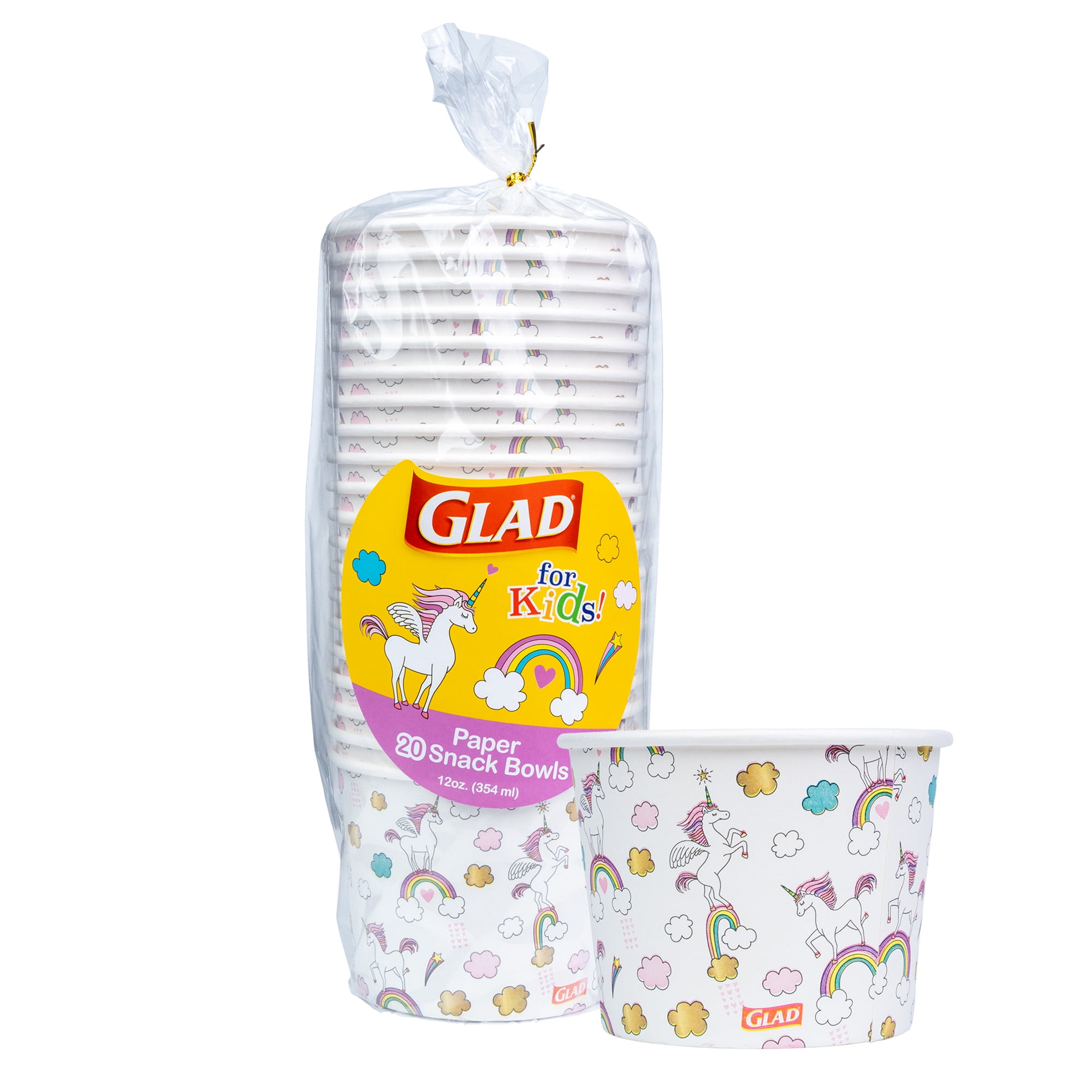 Glad Kids - 12oz Paper Snack Bowl no lid - 20ct - Unicorns - Walmart.com
