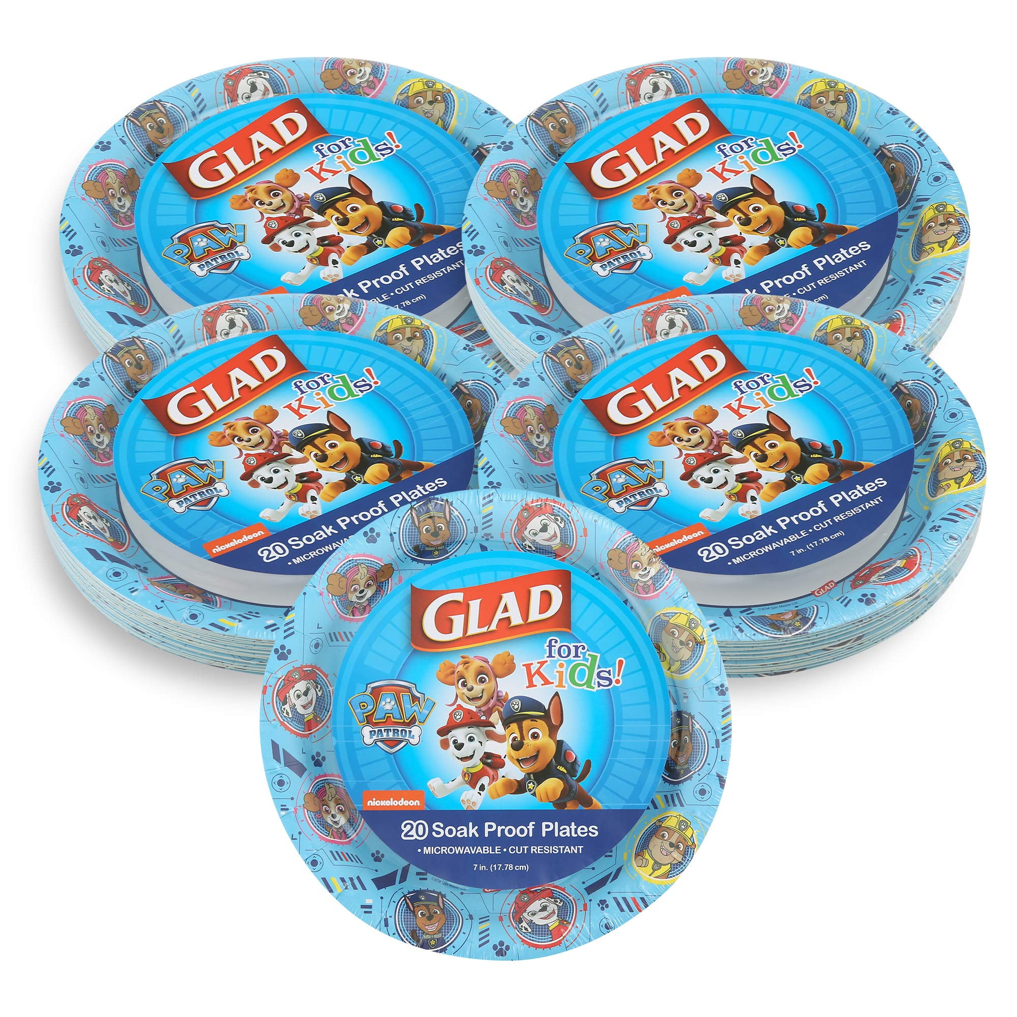 Glad For Kids 7-Inch Paper Plates | Small Blue Round Paper Plates With ...