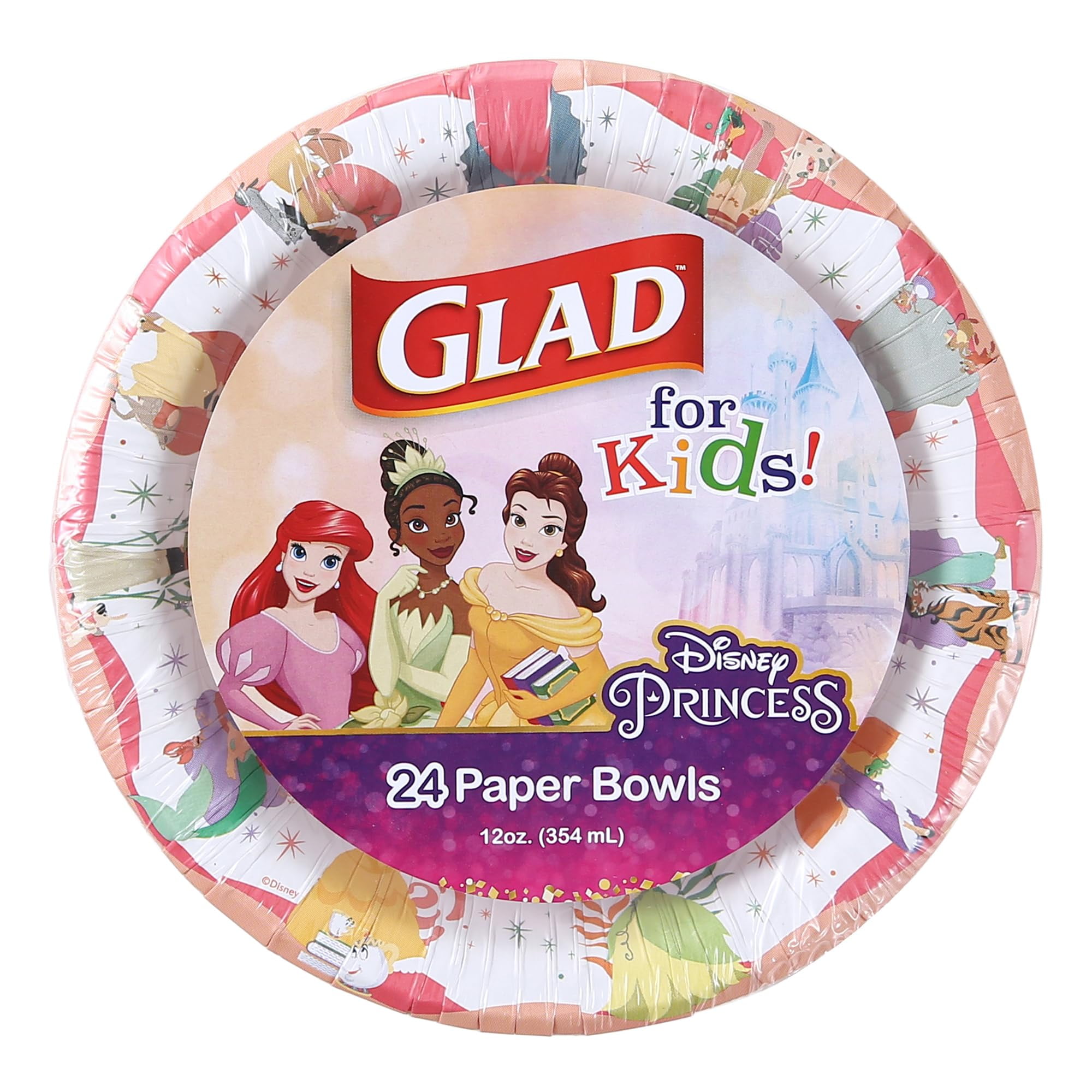 Glad for Kids Disney Princess 12oz AFN1Paper Snack Magic is in All of Us - Durable, Soak Proof ...
