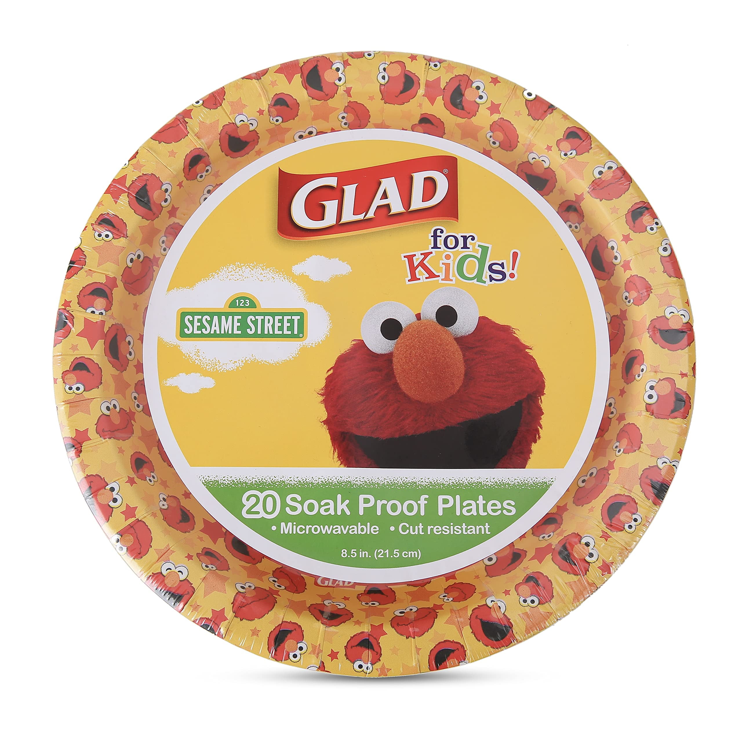 Glad for Kids Elmo Paper Plates | Elmo Plates with Stars, Kids Snack ...