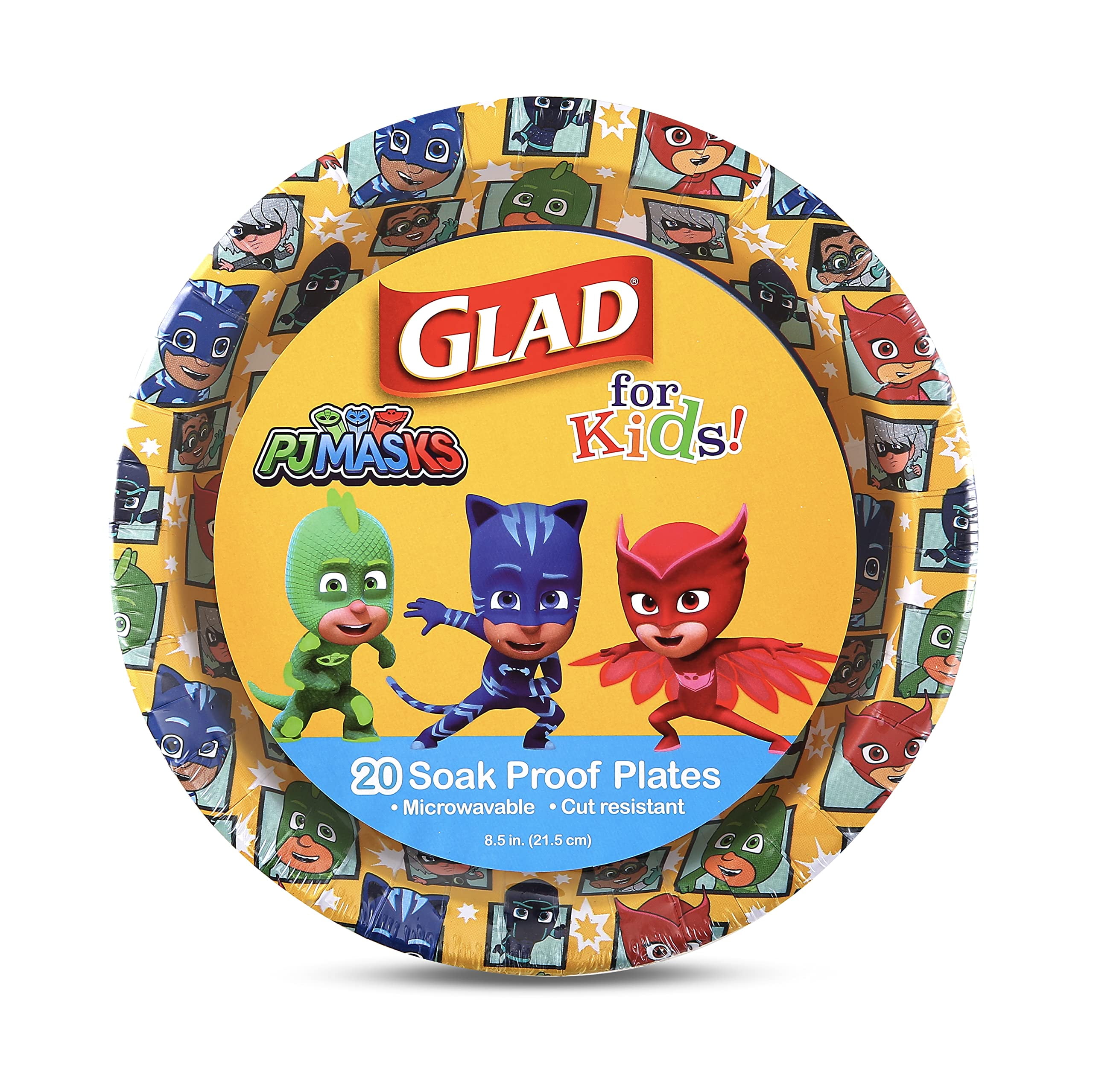 Glad for Kids PJ Masks Paper AFN1Plates, Comics - Heavy Duty, Soak ...