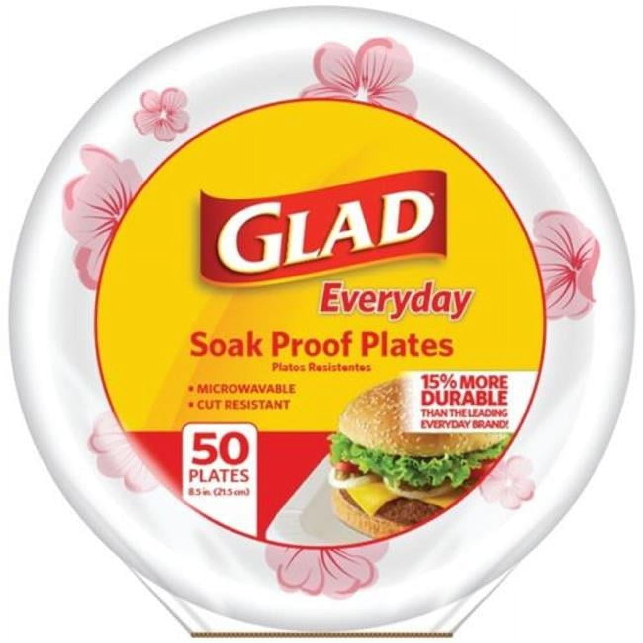 Glad Paper Plates, 8.5", Pink Flower, 50 Ct - Walmart.com