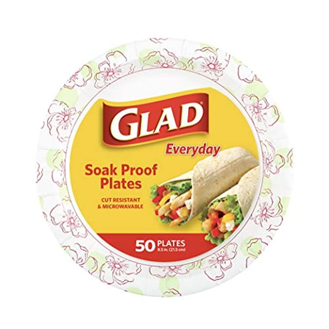 Glad Paper Plates, 8.5", Pink Flower, 50 Ct - Walmart.com