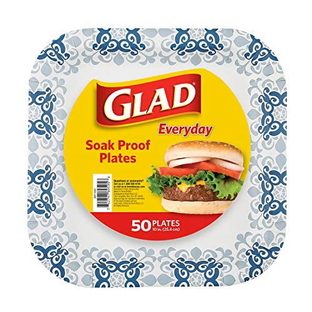 Glad 10 Inch Soak Proof Disposable Paper Plates, Beautiful Victorian ...