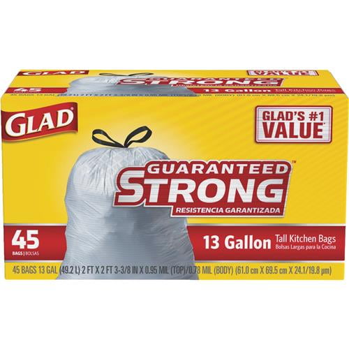 Glad Reinforced Strength Tall Kitchen Trash Bag 40CT 13G KTCHN, Each ...