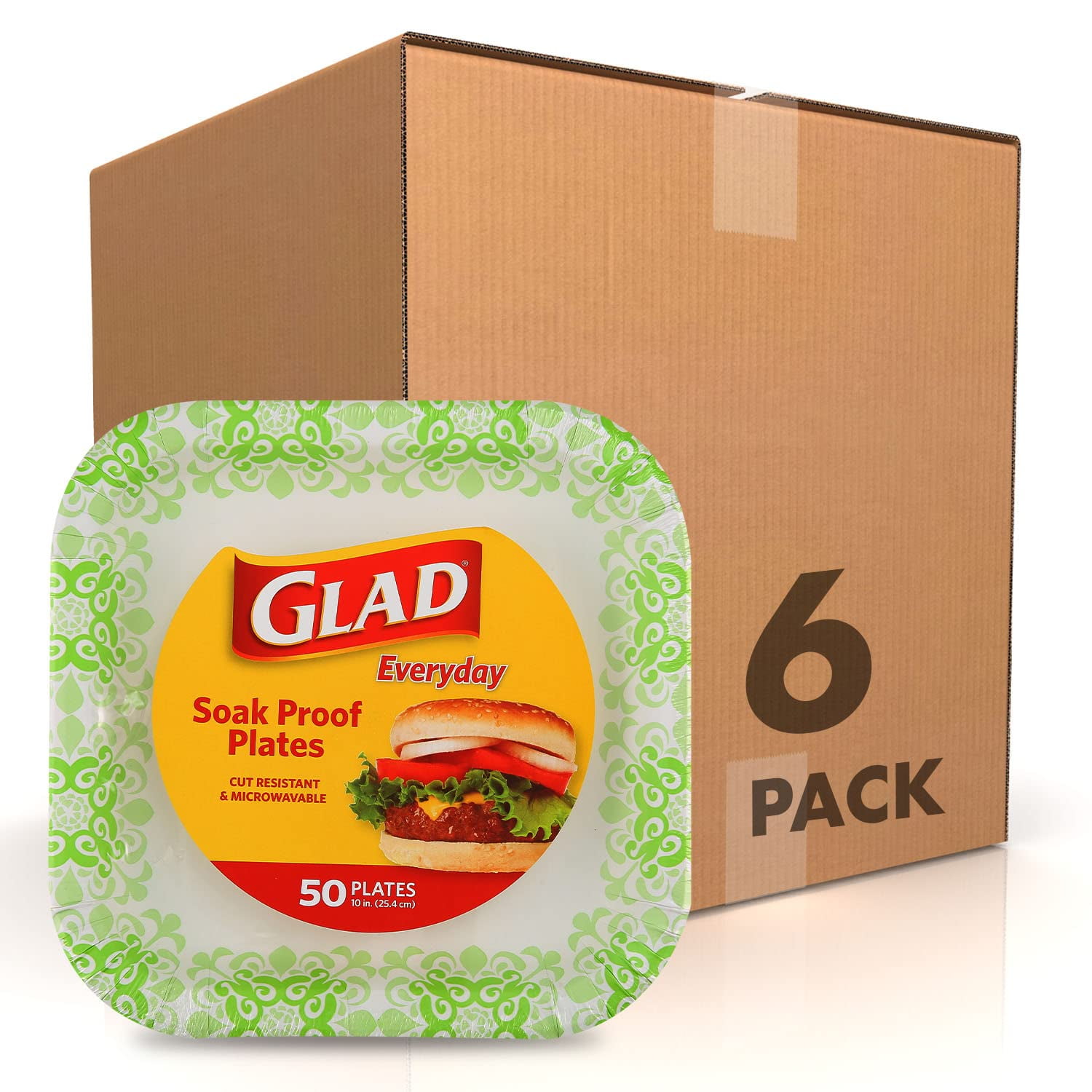 Glad Square Disposable Paper Plates for ZLK1 All Occasions | Improved ...
