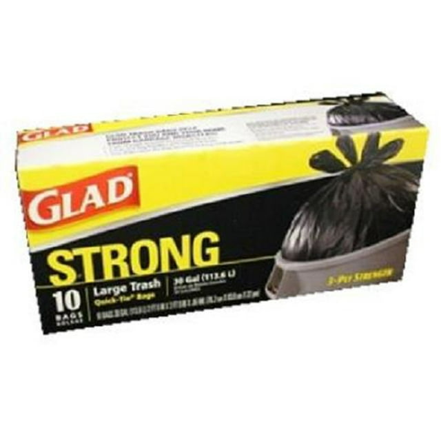 Glad, Strong Large Trash Quick Tie Bags, Count 1 (30Gal) - Garbage Bags ...