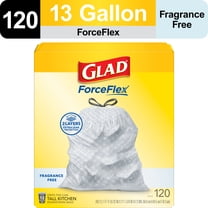 Great Value 13-Gallon Drawstring Tall Kitchen Trash Bags, Unscented, 40 ...