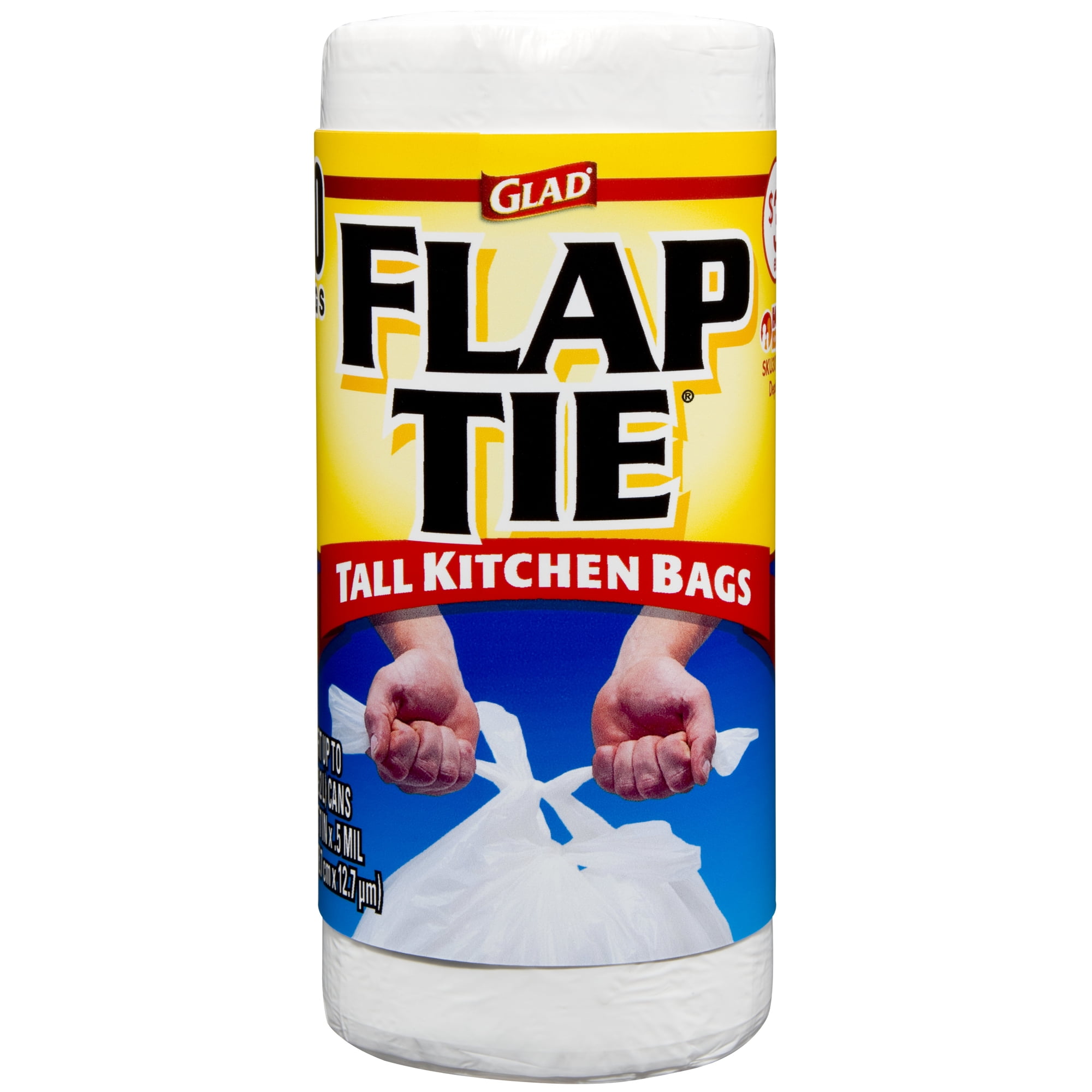 Glad 13 Gallon Stretchable Flap-Tie Trash Bags, Choose Your Count ...