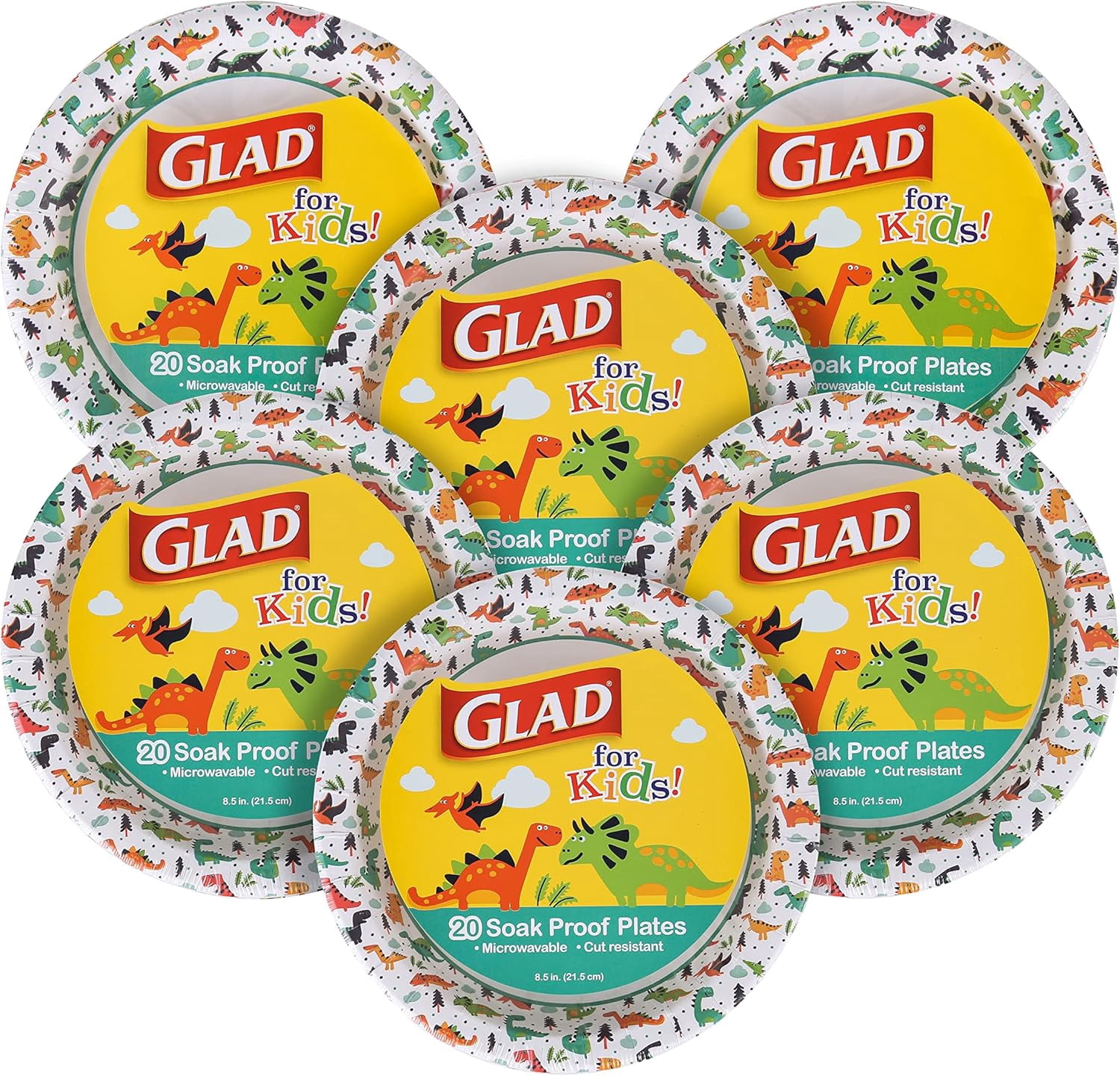 Glad for Kids 8 1/2-Inch Paper Plates | Small Round Paper Plates with ...