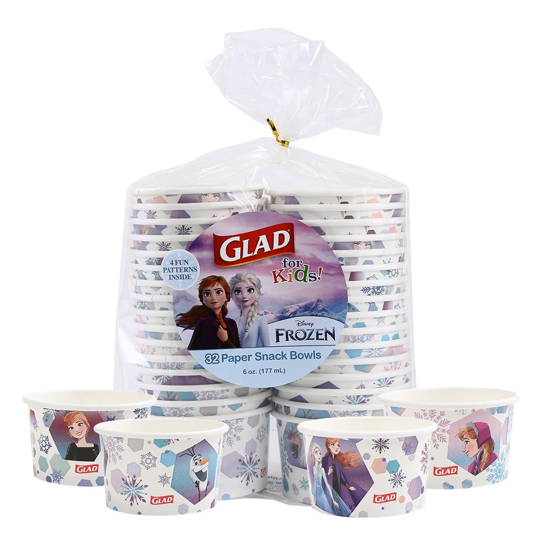 Glad for Kids Disney Frozen Paper Snack H2FSDBowls, Lids Not Included ...