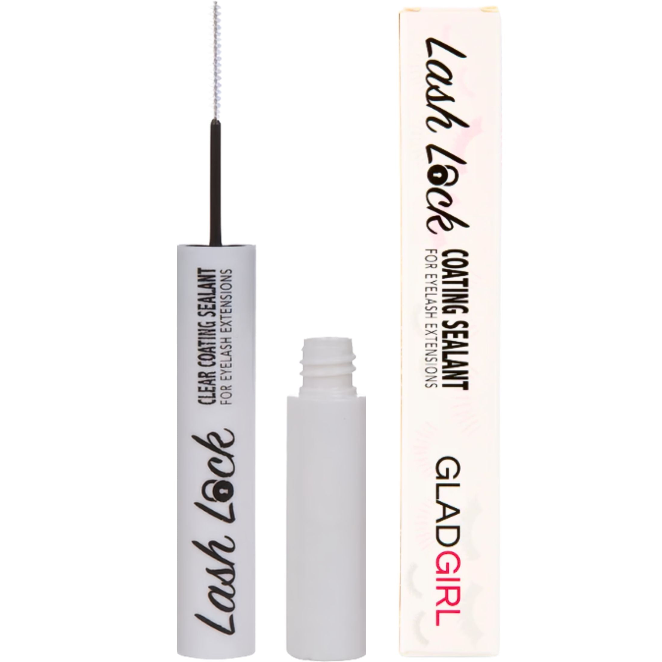GladGirl Lash Lock Clear Coating Sealant for Eyelash Extensions, Oil ...
