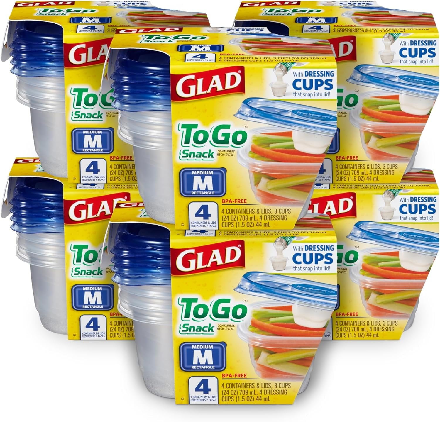 GladWare To Go Lunch Food Storage Containers Easy to Use Glad Food ...