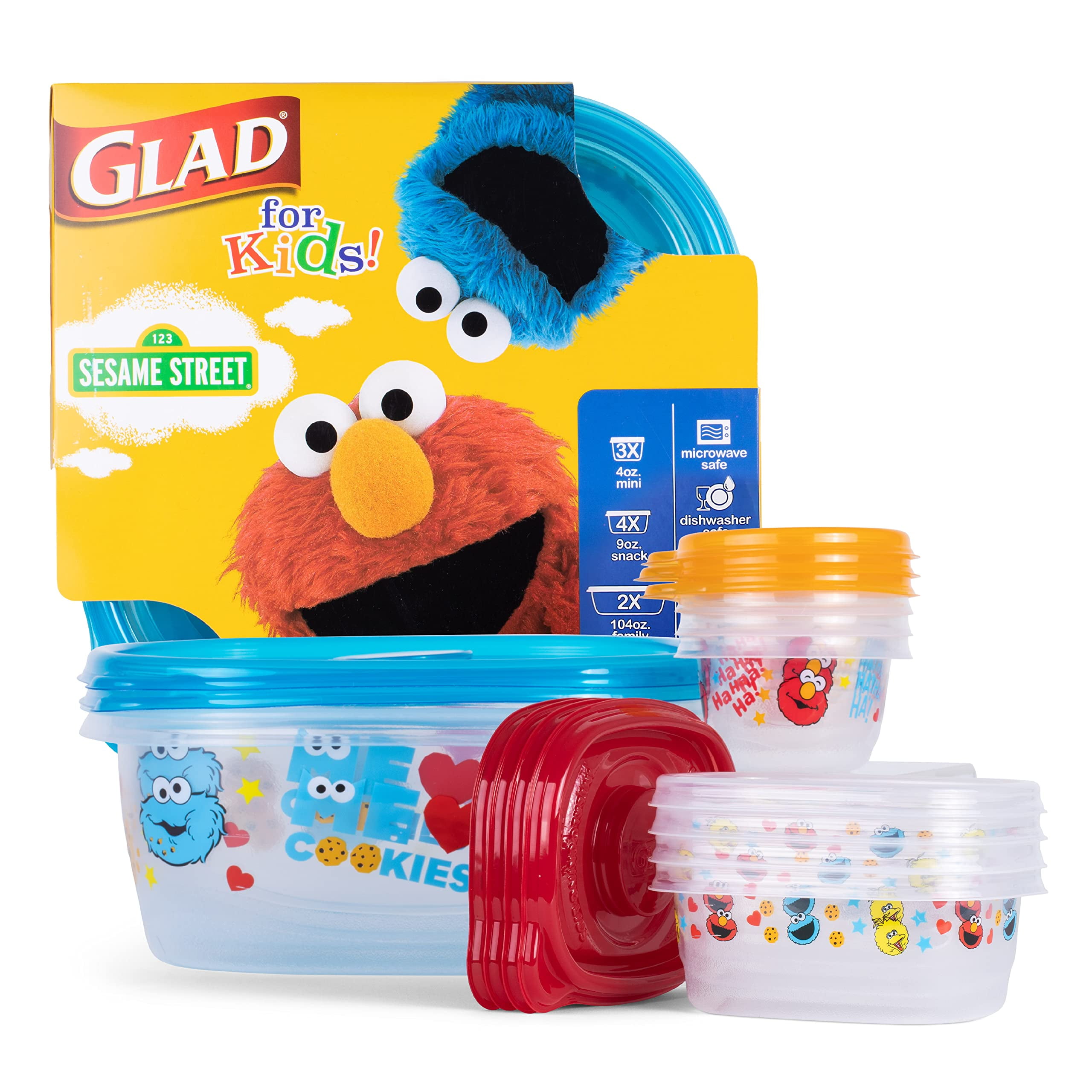 GladWare - Multi Pack - 9ct - Sesame Street Food Storage with Lids ...