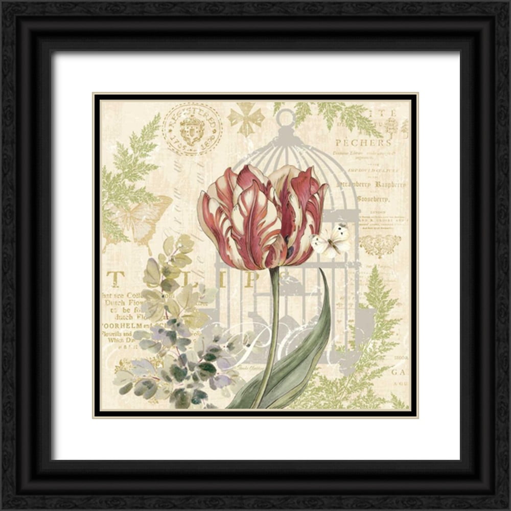 Gladding, Pamela 15x15 Black Ornate Wood Framed with Double Matting ...