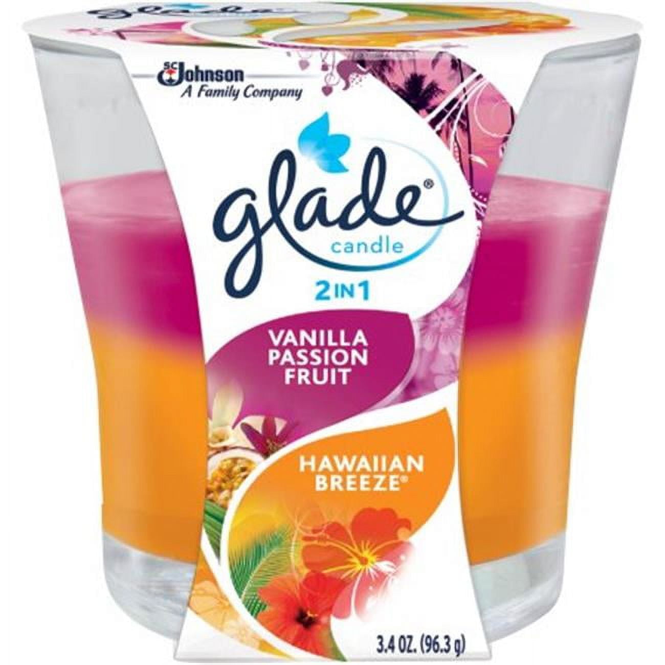Glade 2 in. 1 Hawaiian Breeze & Vanilla Passion Fruit Candle, 3.4 oz ...