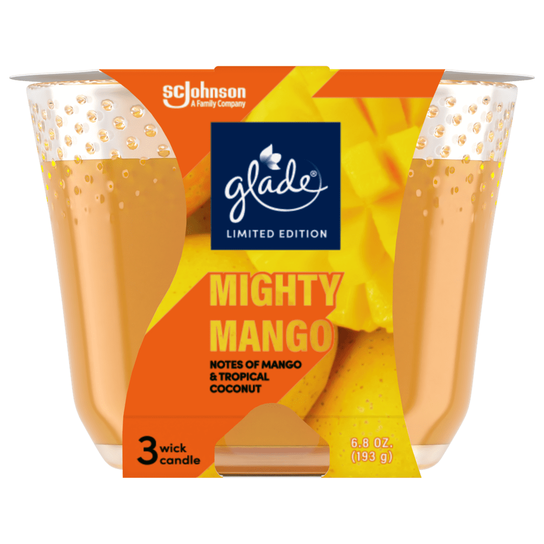 Glade 3-Wick Candle - Mighty Mango Fragrance - 6.8 oz - Walmart.com