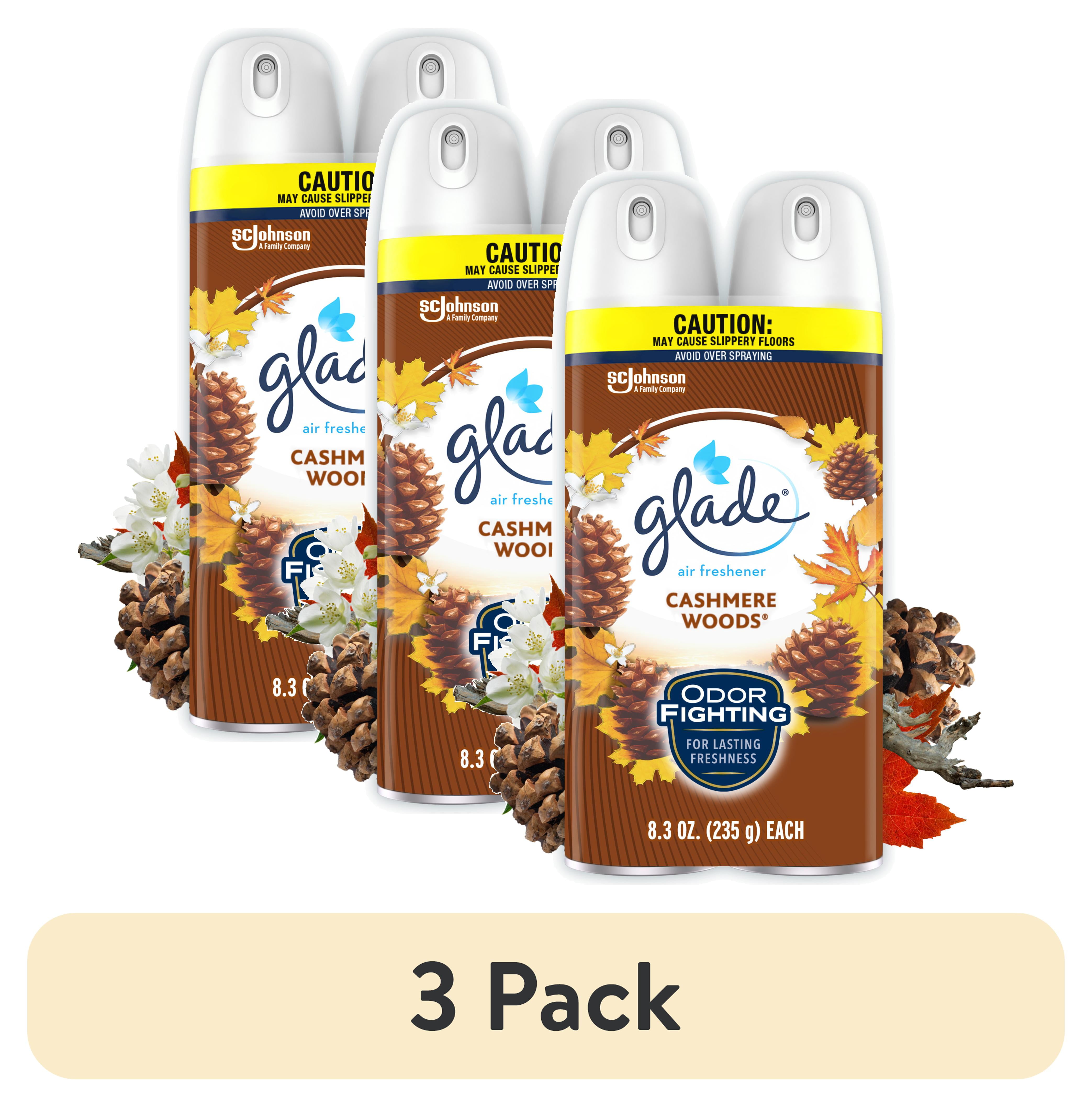 (3 pack) Glade Air Freshener Spray, Stocking Stuffers, Cashmere Woods ...