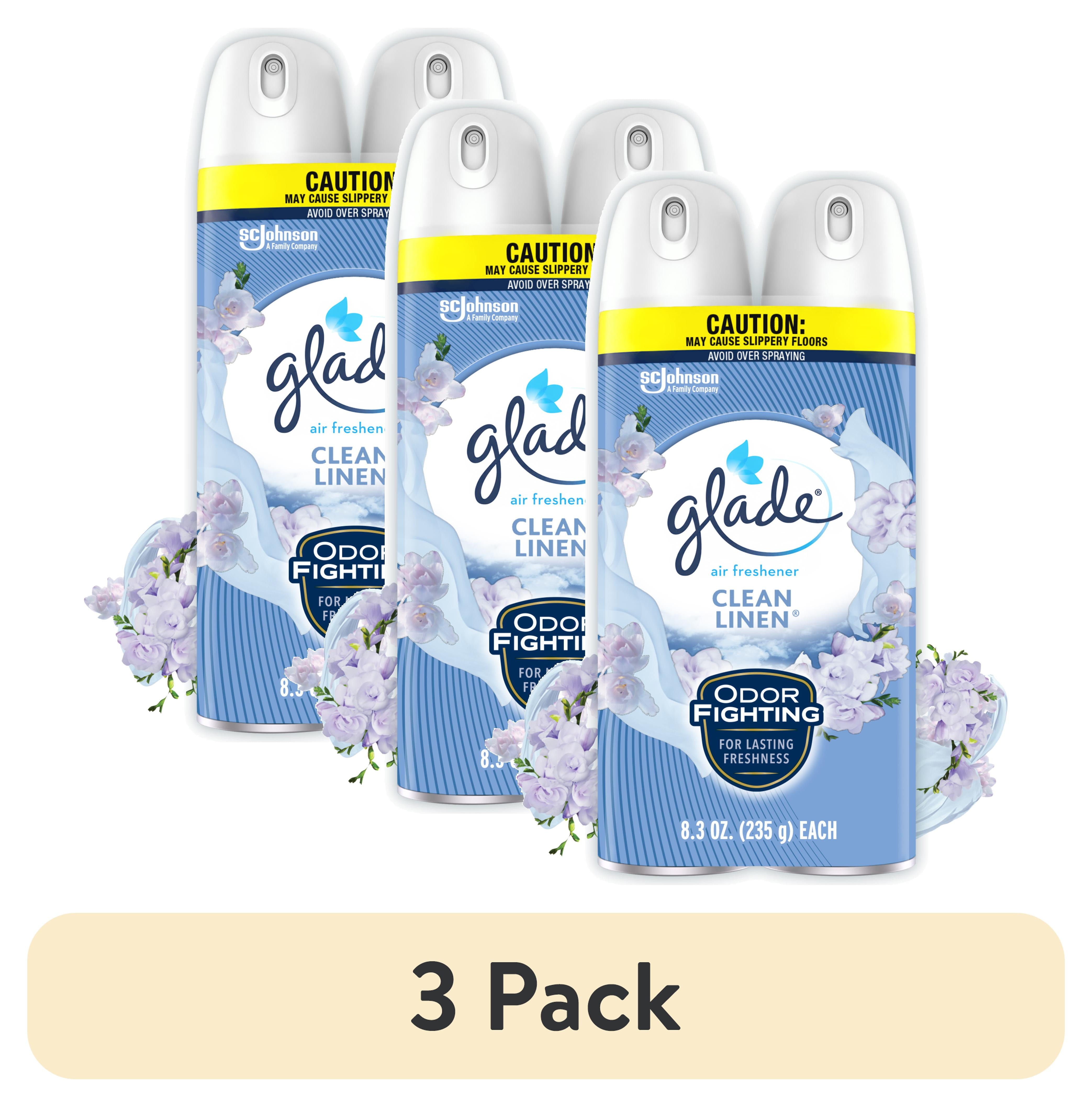 (3 pack) Glade Air Freshener Spray, Stocking Stuffers, Clean Linen ...