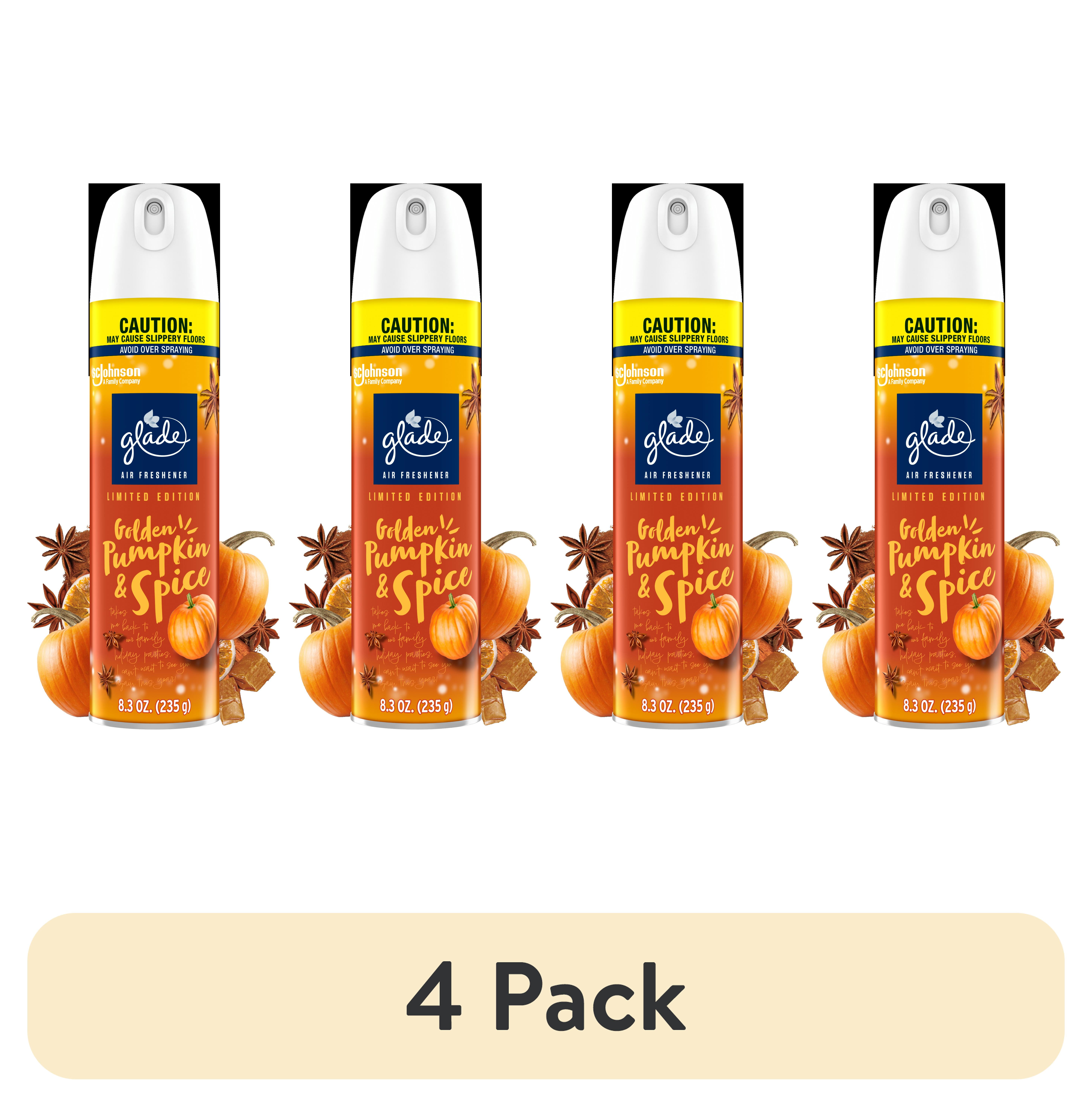 (4 pack) Glade Air Freshener Spray, Golden Pumpkin & Spice, Fragrance ...