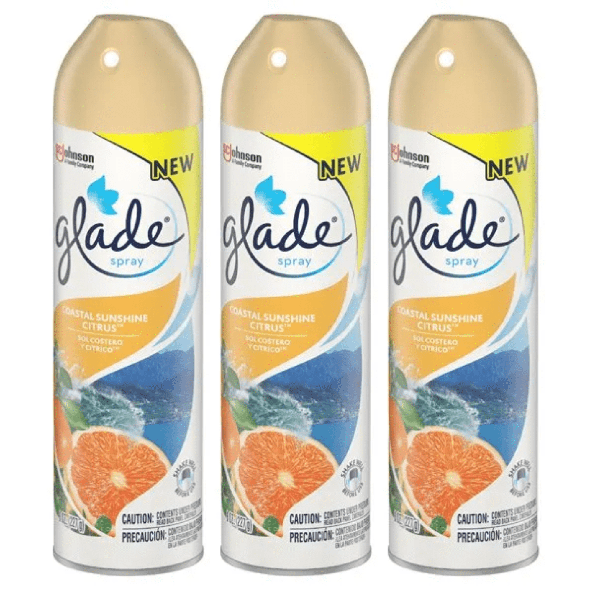 Glade Air Freshener COSTAL SUNSHINE CITRUS 8 Ounce Spray Cans (Pack Of ...