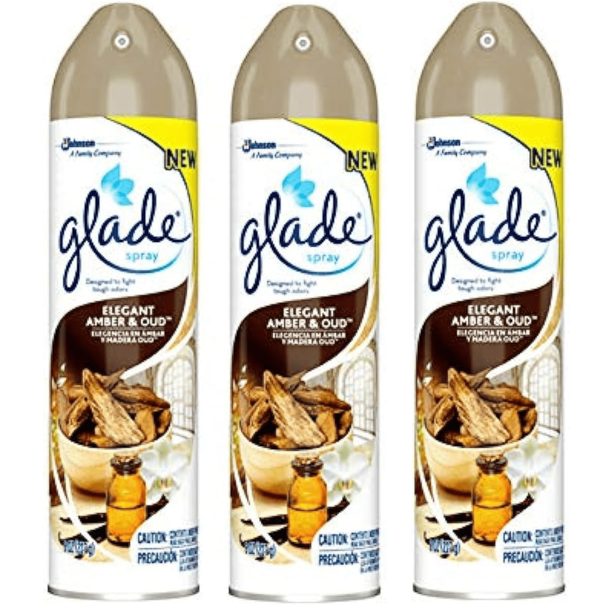 Glade Air Freshener Elegant Amber & Oud 8 Ounce Spray Cans (Pack Of 3 ...