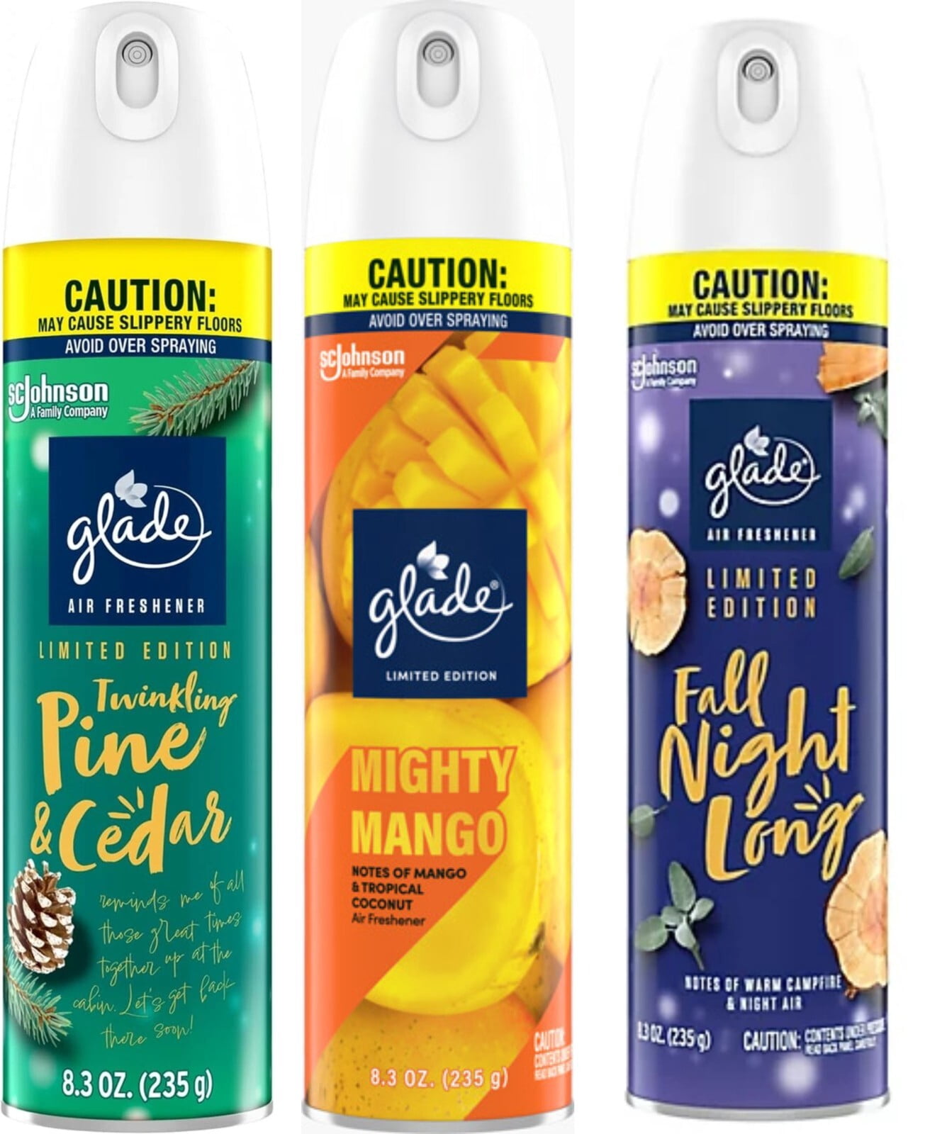 Glade Pine & Cedar -Fall Night Long-Mighty Mango Air Freshener Spray, 8 ...