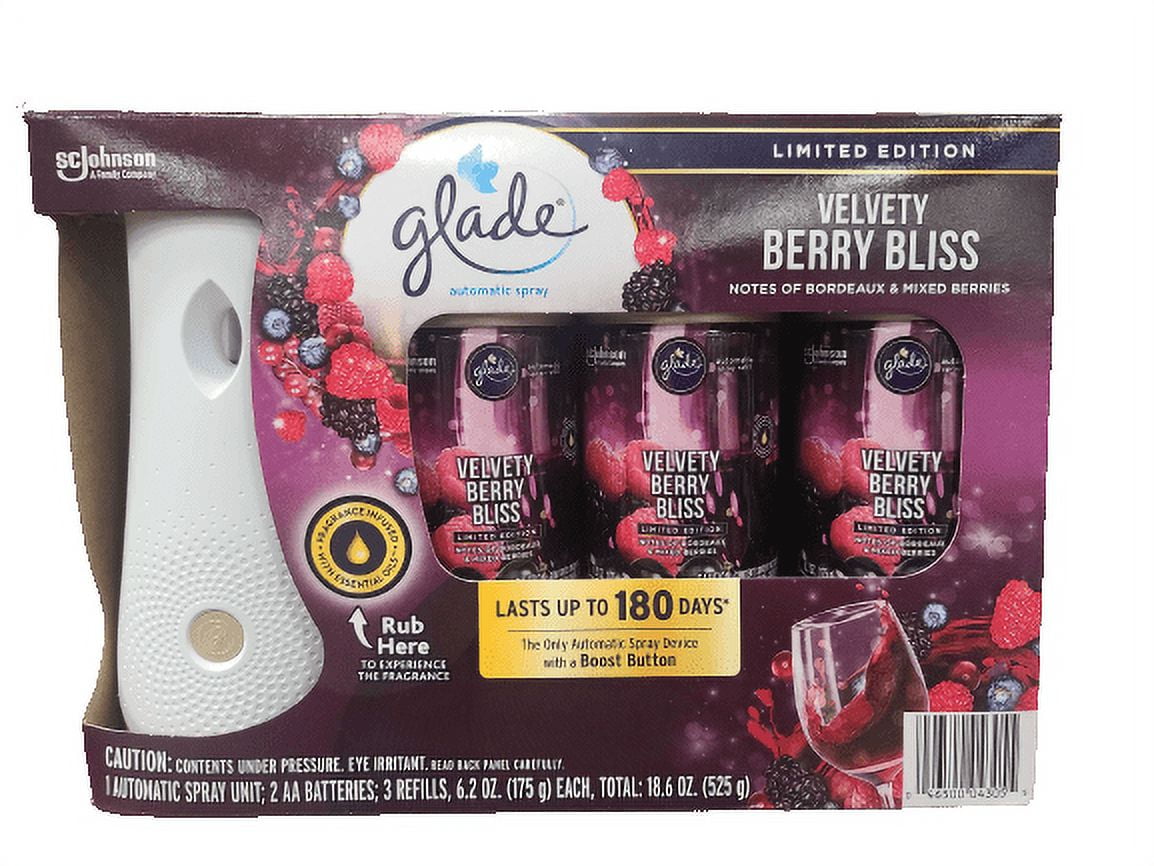 Glade Automatic Air Freshener Dispenser: Velvety Berry Bliss Auto Spray ...