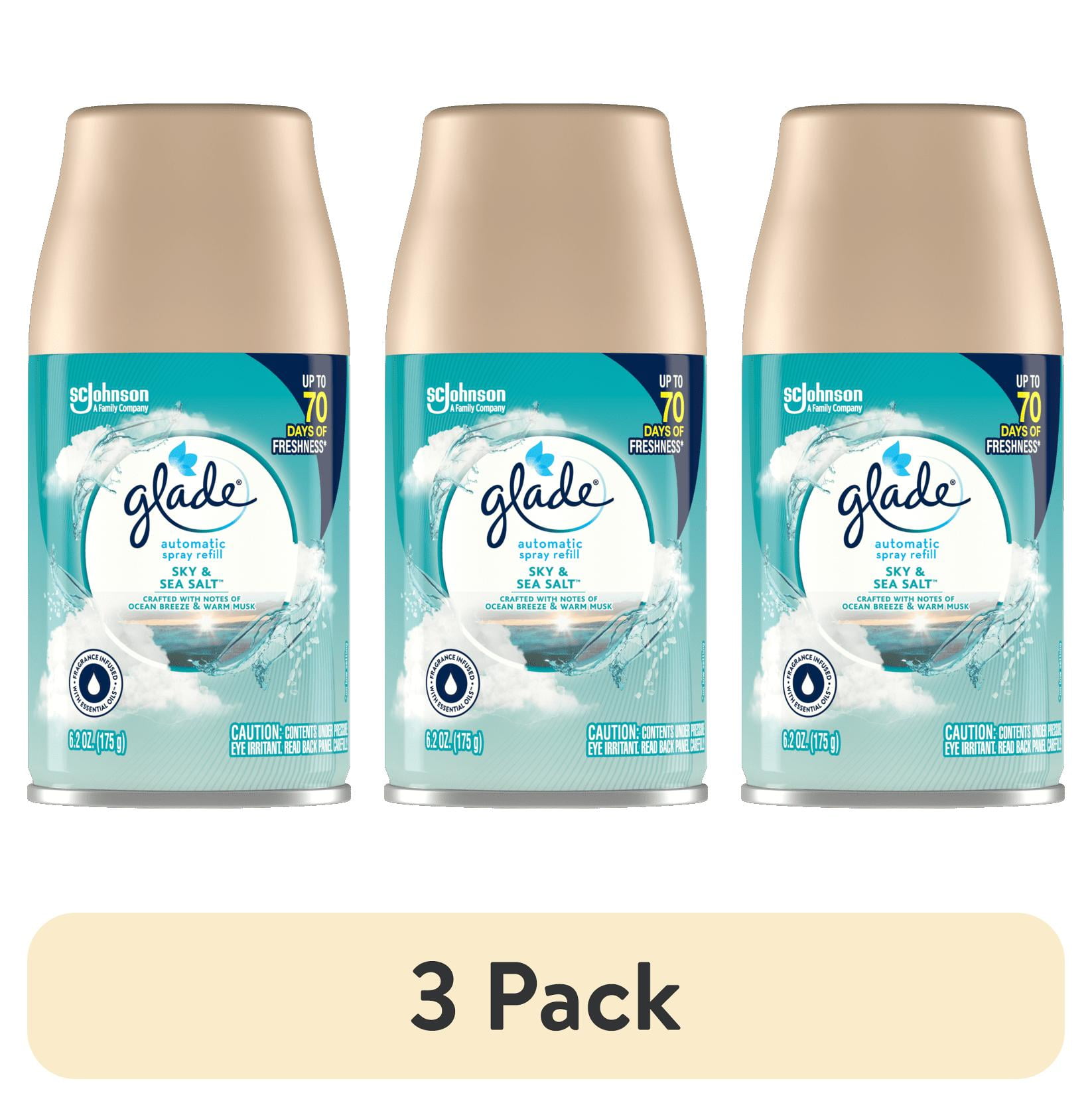(3 pack) Glade Automatic Sky & Sea Salt Spray Refill 6.2 oz - Walmart.com