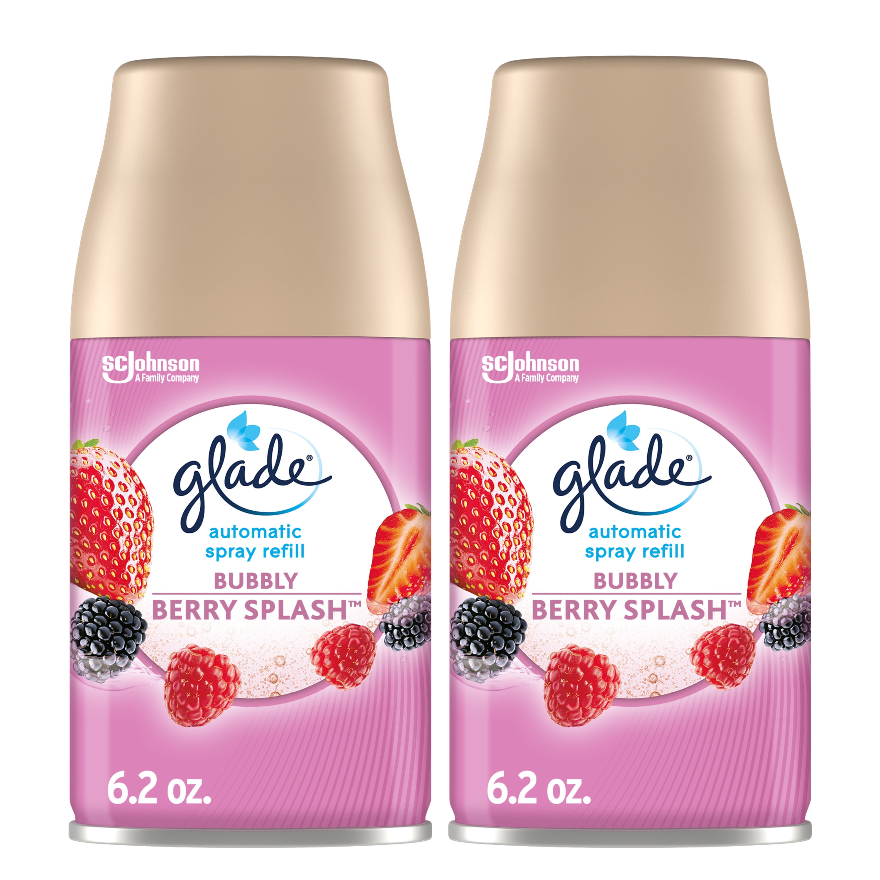 Glade Automatic Spray 2 Refills, Air Freshener, Bubbly Berry Splash, 2 x 6.2 Oz - Walmart.com