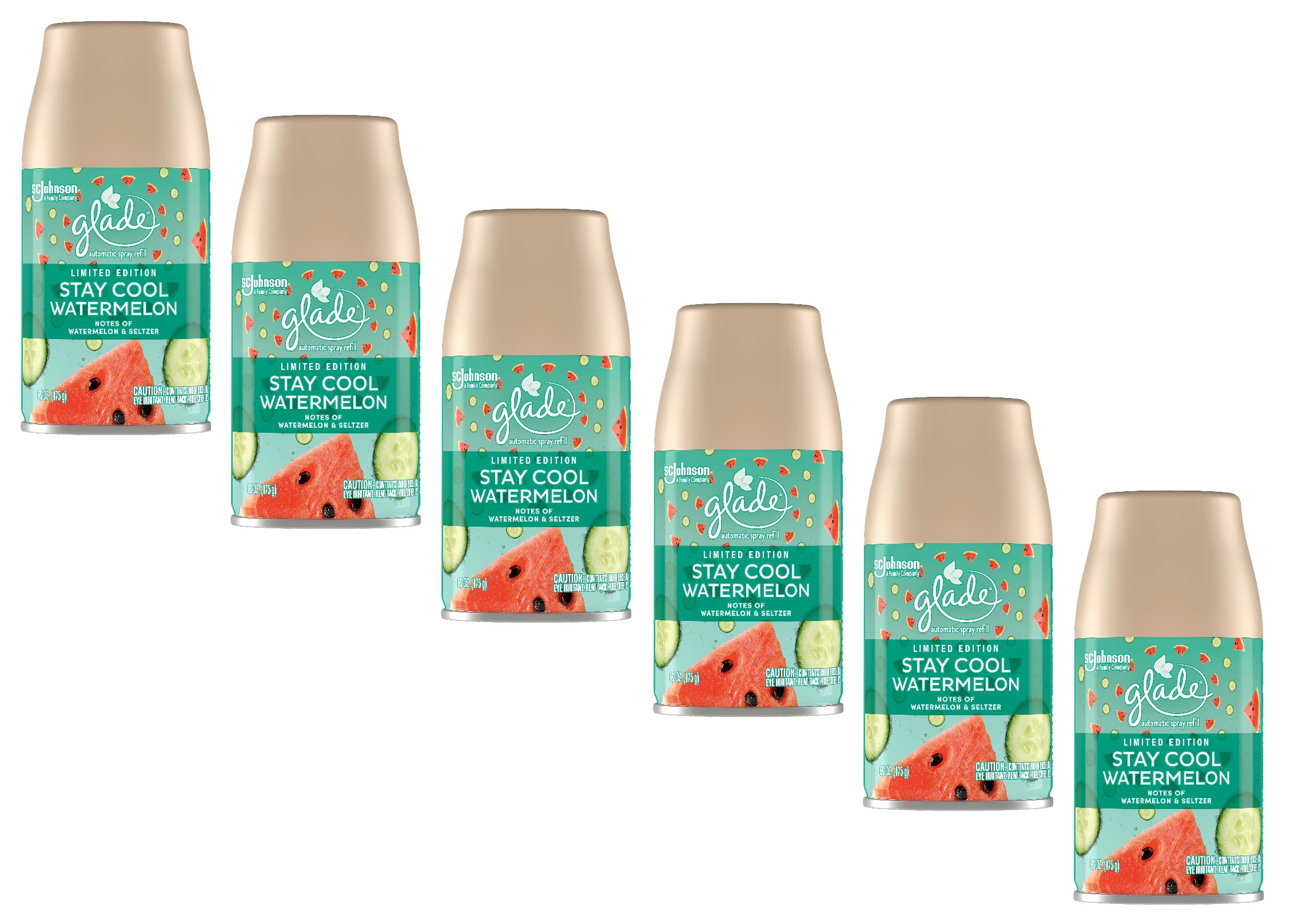 Glade Auto Dispenser Air Freshener, Stay Cool Watermelon, 6 Refills, 6. ...