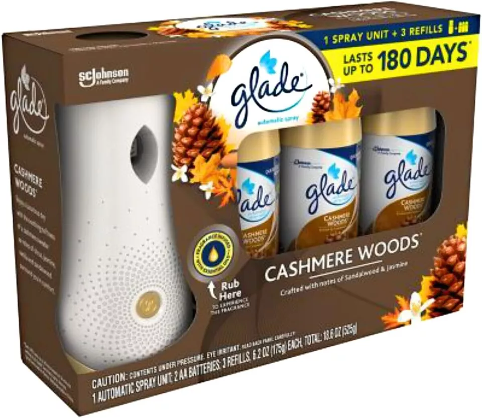 Glade Automatic Spray Air Freshener 1 Holder + 3 Refills - Cashmere ...