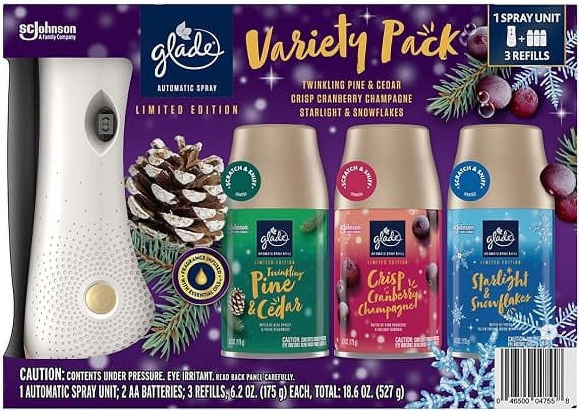 Glade Starter Kit Air Freshener Aerosol, 1 Holder + 3 Refills, Mixed ...