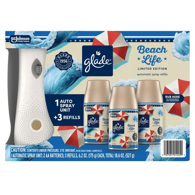 Glade Automatic Spray Air Freshener Americana Collection, Beach Life, 1 ...