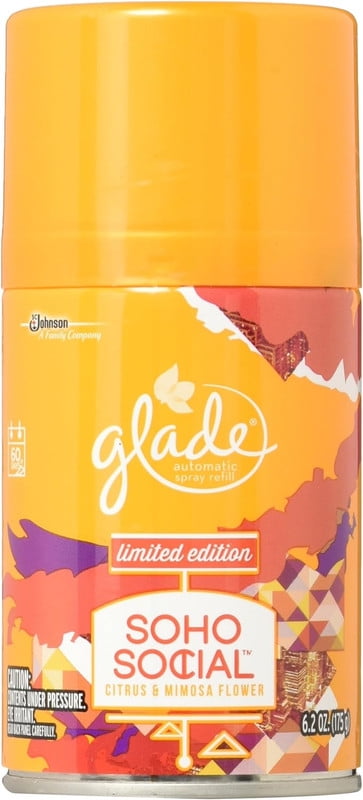 Glade Automatic Spray Air Freshener Refill, SoHo Social, 6.2 oz ...