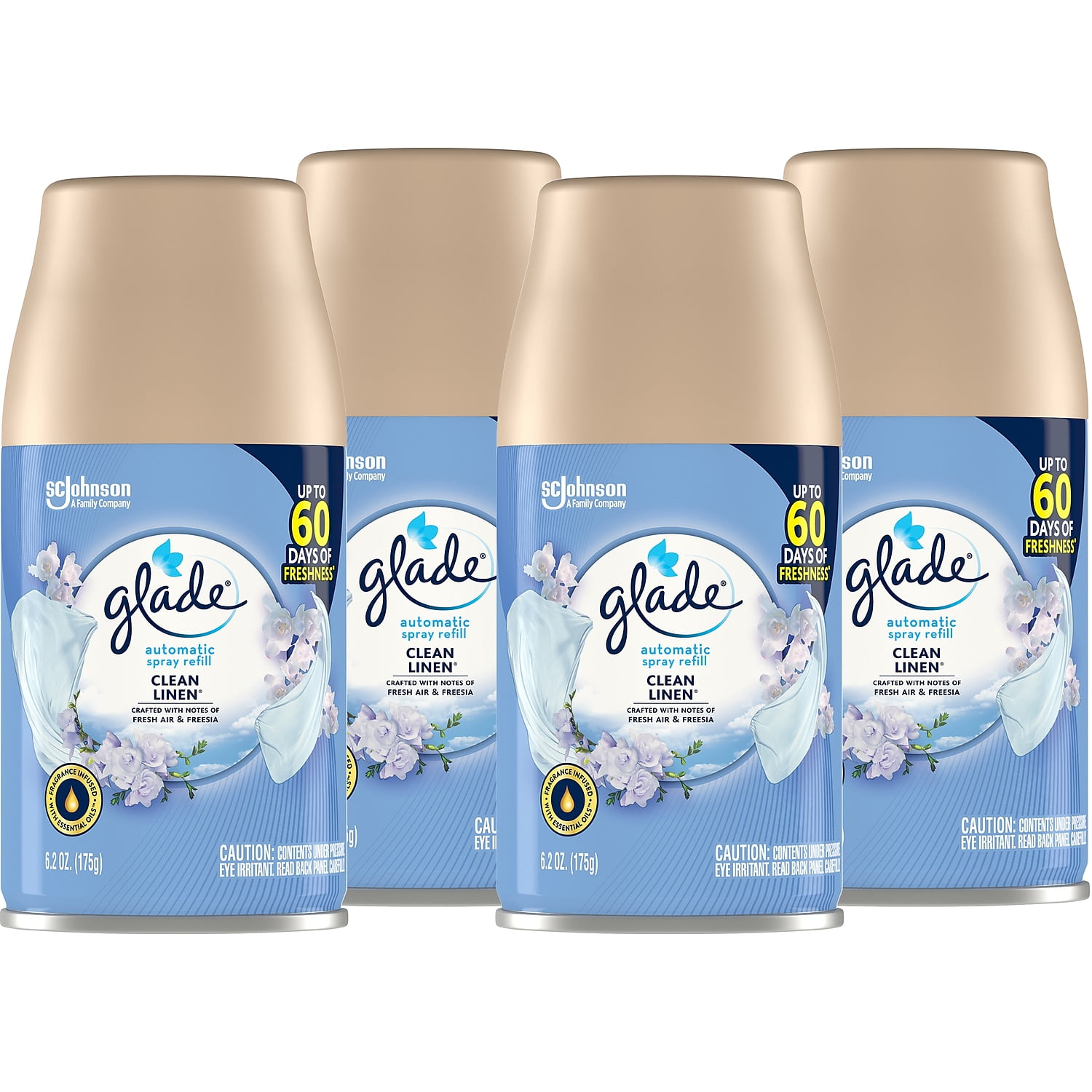 Glade Automatic Spray Air Freshener Refills, Clean Linen, 4 - 6.2 Ounce ...