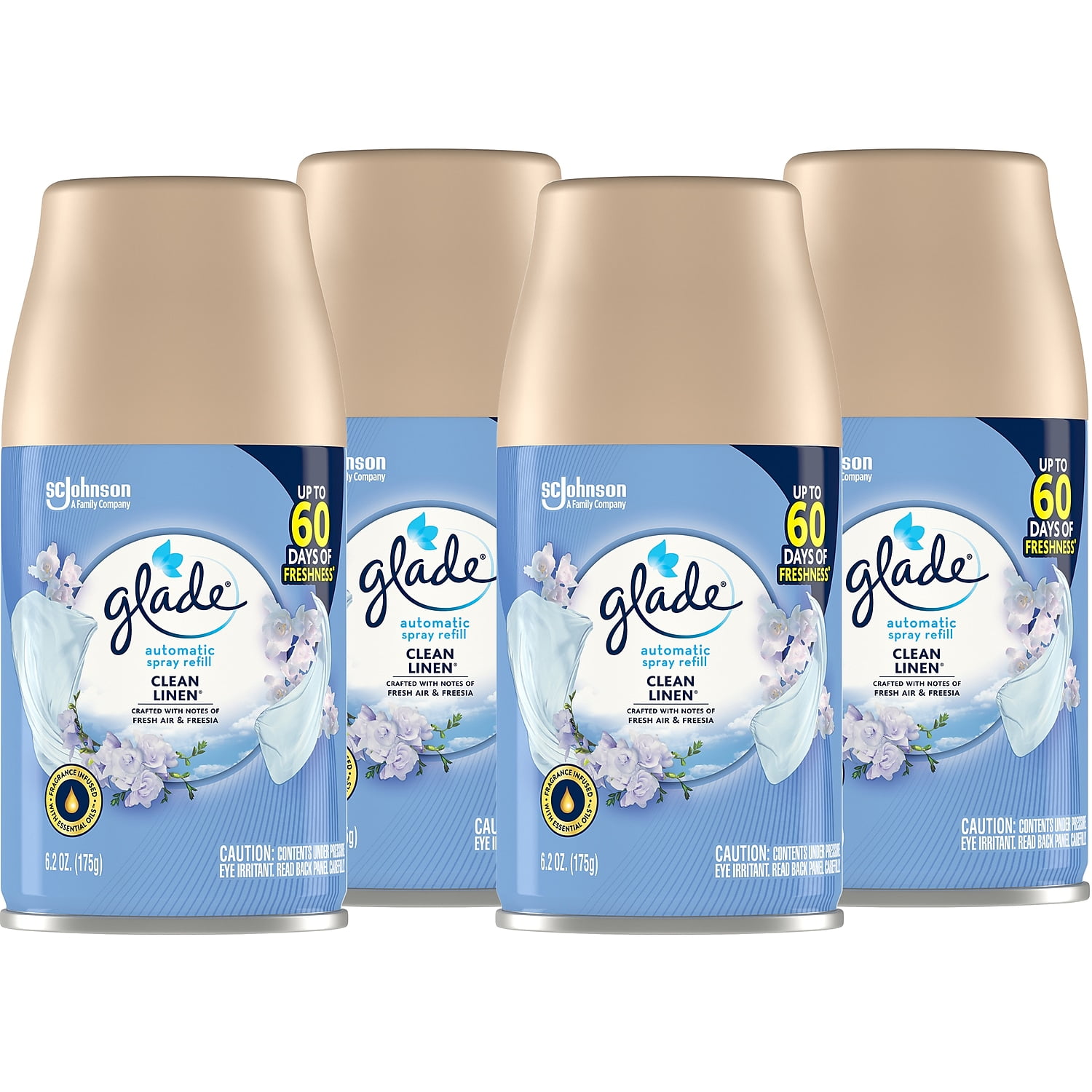 Glade Automatic Spray Air Freshener Refills, Clean Linen, 4 - 6.2 Ounce ...