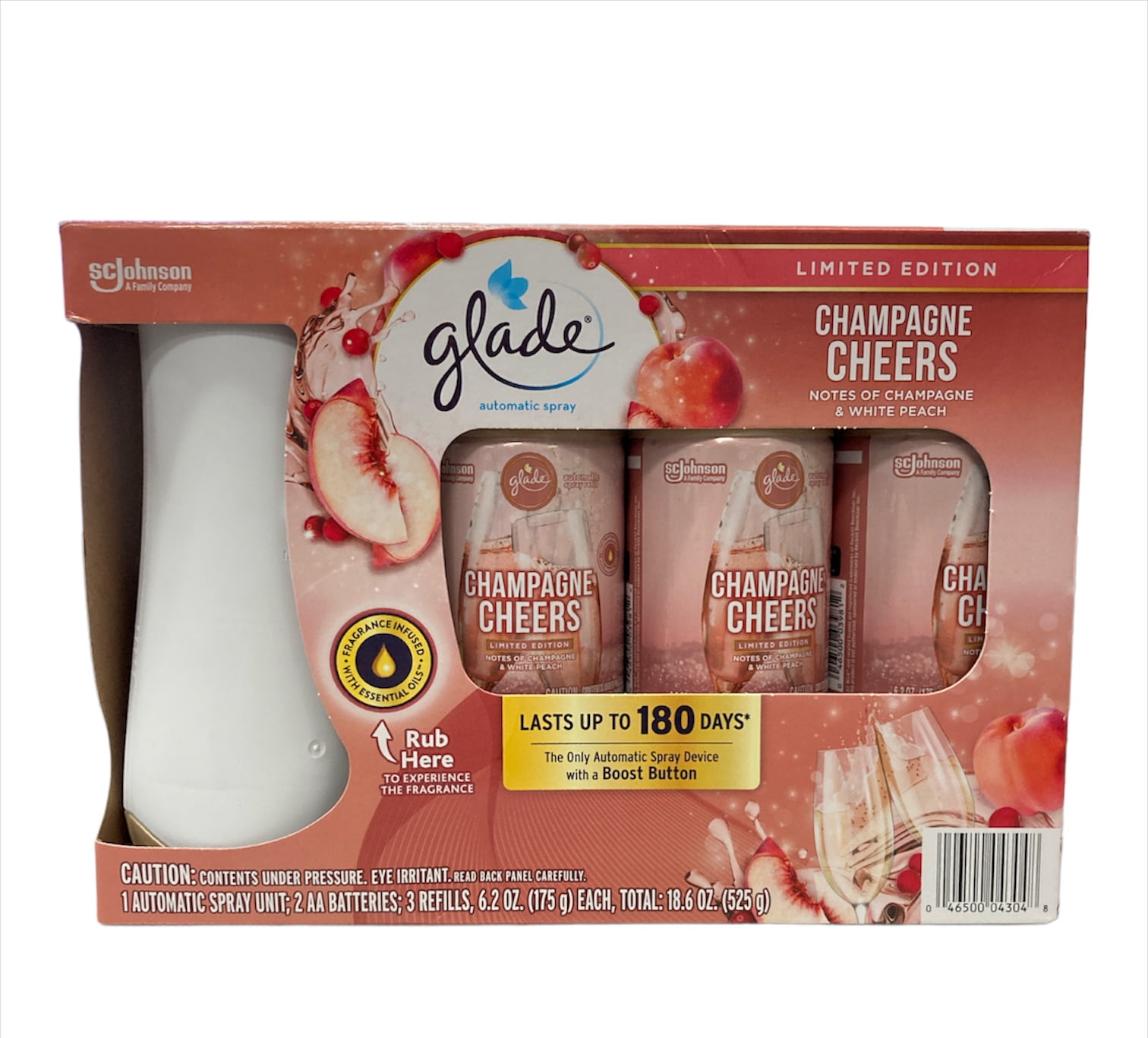 Glade Automatic Spray Diffuser Kit, 3 Refills, Champagne Cheers ...