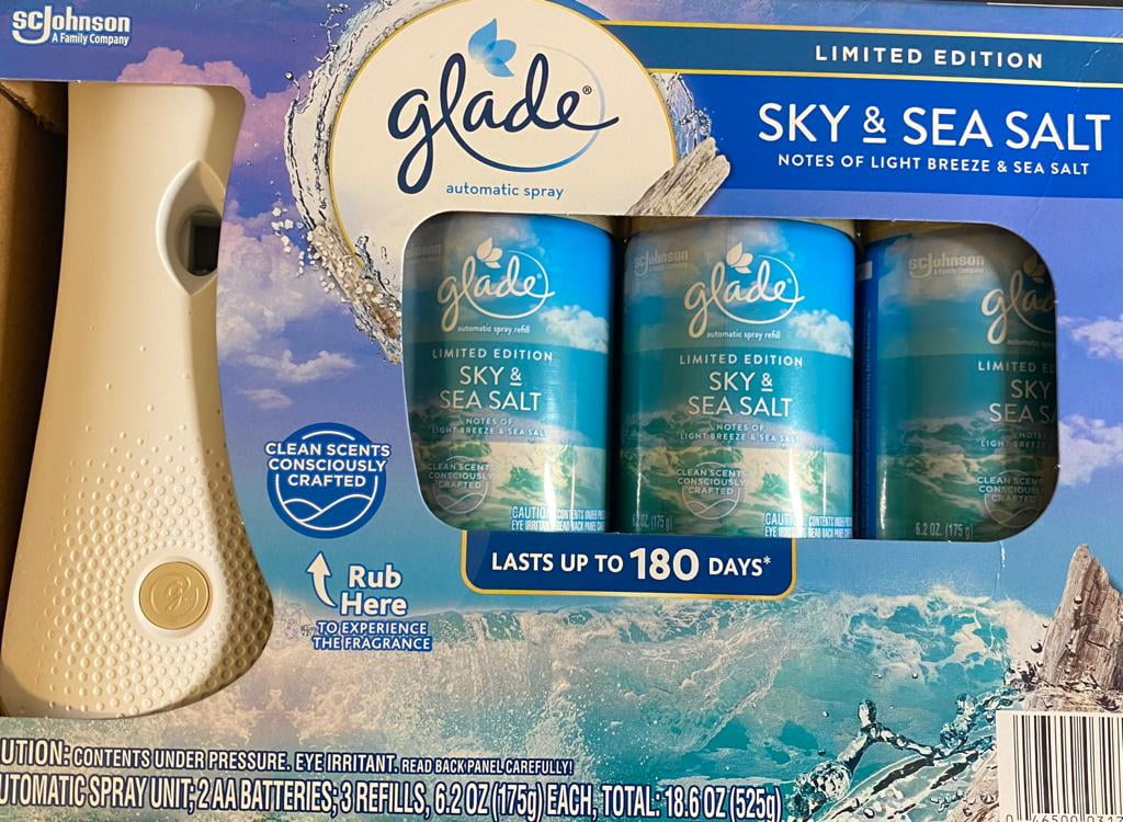 Glade Automatic Spray Diffuser Kit plus 3 Refills (Sky & Sea Salt ...