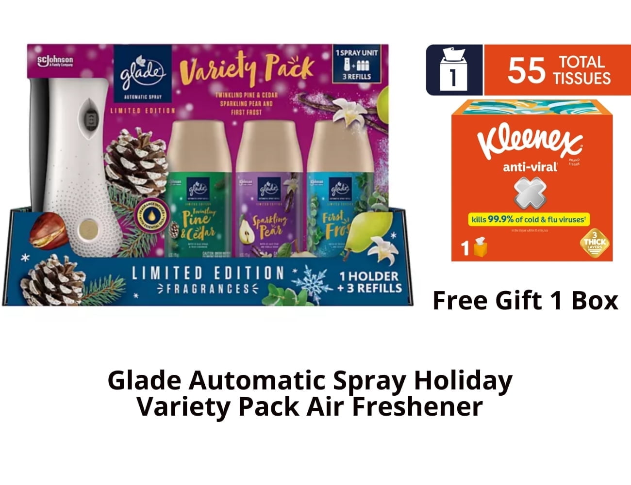 Glade Automatic Spray Holiday Variety Pack Air Freshener, Multiple, 1 ...