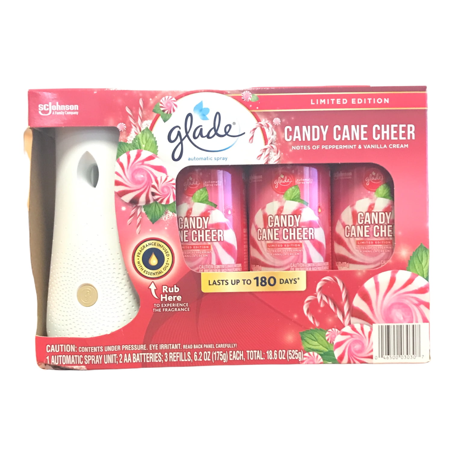 Glade Automatic Spray Limited Edition Candy Cane Cheer - Walmart.com