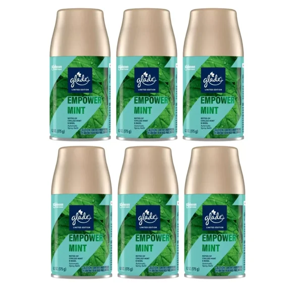 Glade Automatic Spray Refill, Air Freshener, Empower Mint, 6.2 oz, 6 ...