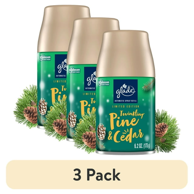 (3 pack) Glade Automatic Spray Refill, Air Freshener, Twinkling Pine ...
