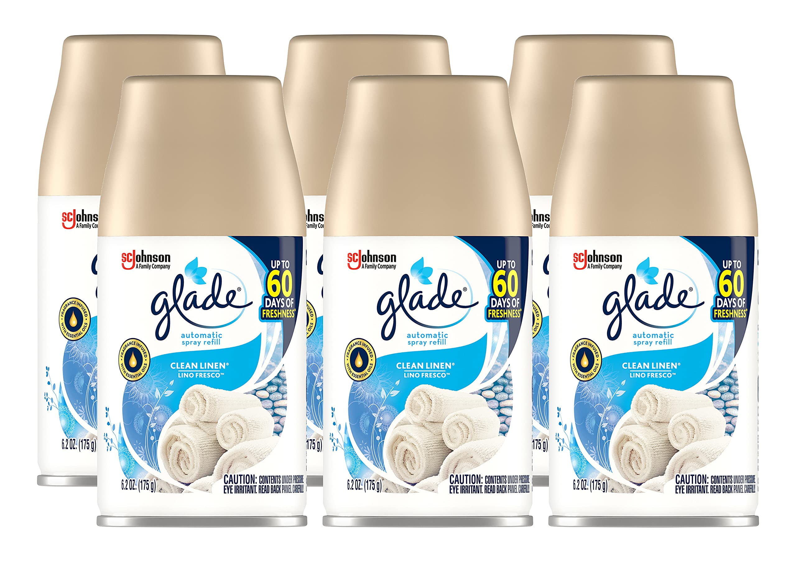 Glade Automatic Spray Refill - Clean Linen 6.2 oz. (Pack of 6 ...