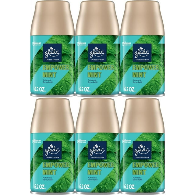 Glade Automatic Spray Refill Empower Mint Air Freshener Home and Bathroom Pk. 6 - Walmart.com