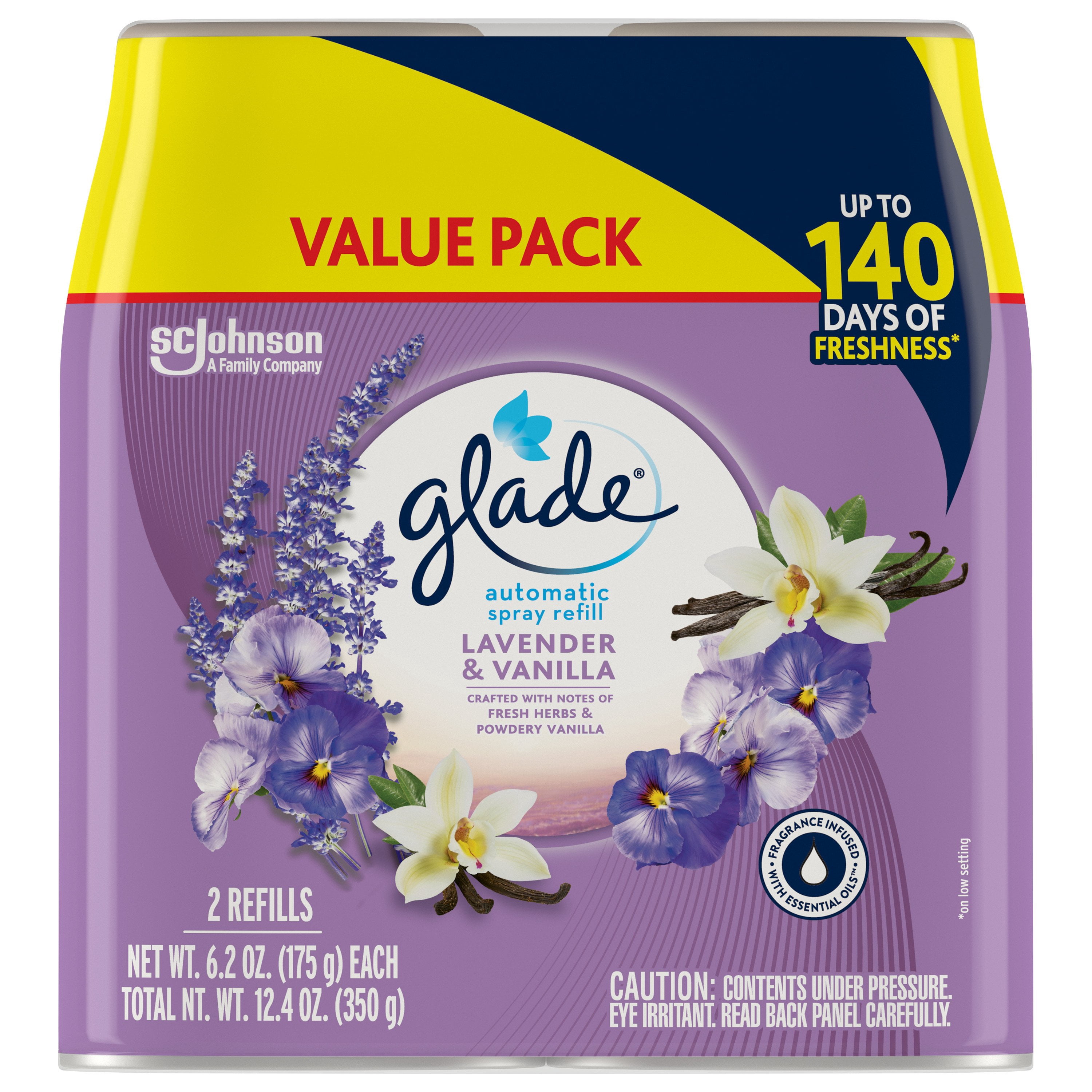 Glade Automatic Spray Refill, Value Pack - Lavender & Vanilla - 2 Count ...