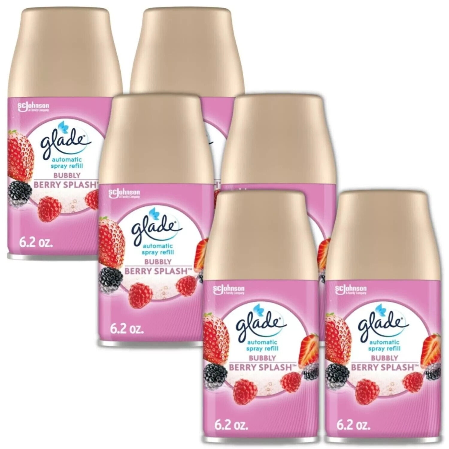 Glade Automatic Spray Refills, Air Freshener, Bubbly Berry Splash, 6 x ...