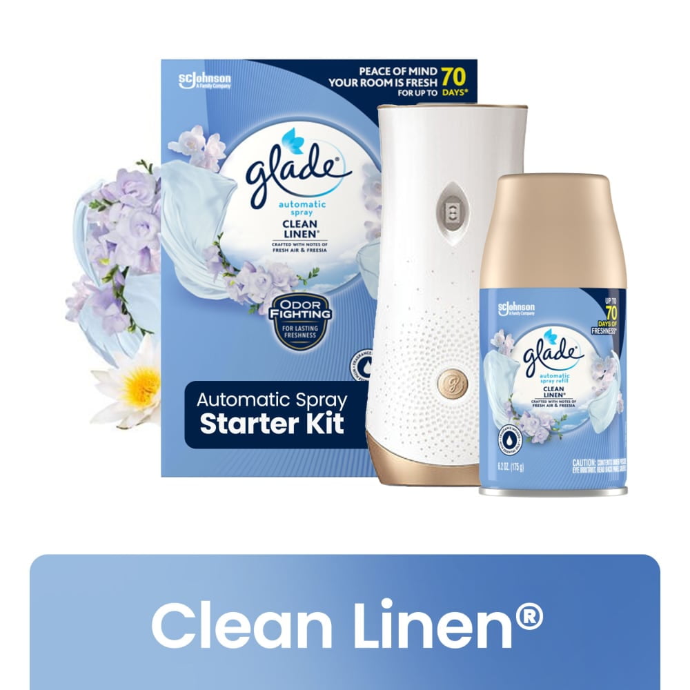Glade Automatic Spray Starter Kit, Air Freshener, Clean Linen, 6.2 oz ...