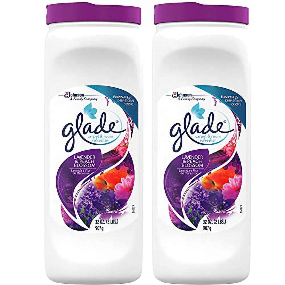 Glade Carpet and Room Powder, Lavender and Peach Blossom, 32-Ounce, 2 ...