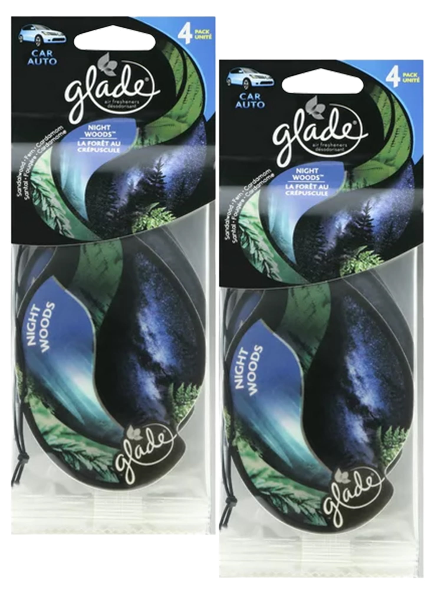 Glade Drop Shape Paper Car Fresheners, Night Woods Scent - Long Lasting ...